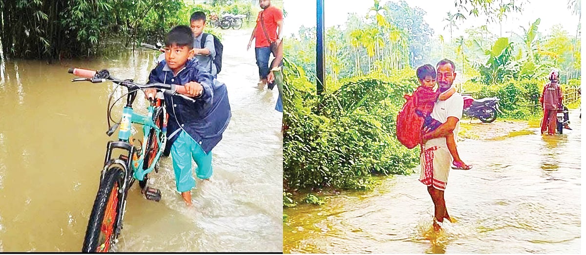 Severe Flooding in Bajali: Helona Raas Temple at Risk as Kaldiya River ...