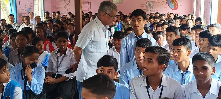 APSC chairman Bharat Bhusan Dev Choudhury interacts with students at ...