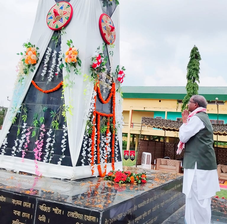 Governor Lakshman Prasad Acharya pays tribute to Krishak Swahids