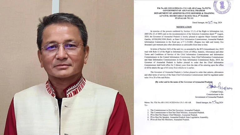 Arunachal: Major General (retd) Jarken Gamlin appointed new CIC of APIC