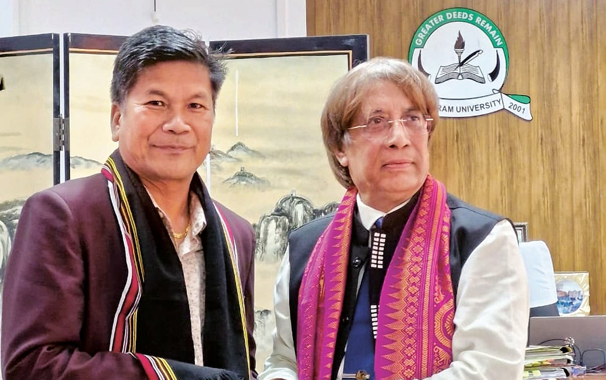 BTC MCLA Bijit Gwra Narzary meets Mizoram University Vice Chancellor ...