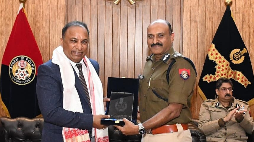 Assam Police Felicitates New BCCI Secretary Devajit Saikia