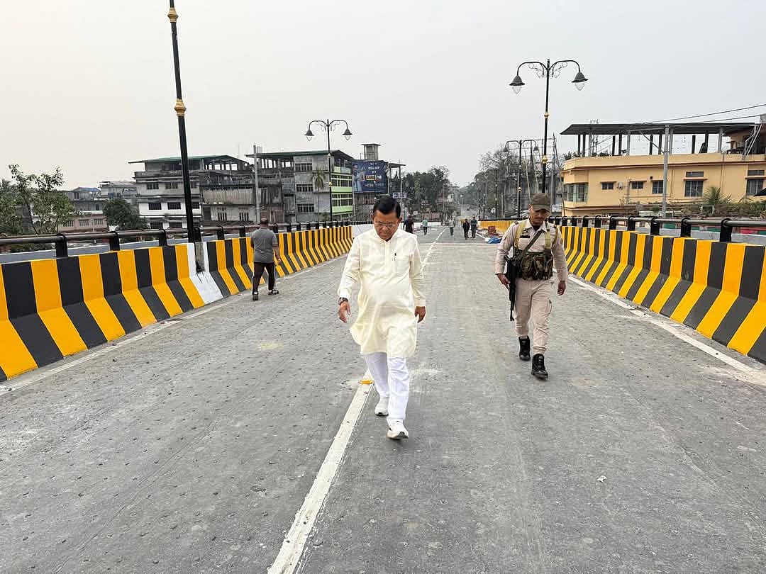 Prasanta Phukan inspects ongoing construction of rail over bridge