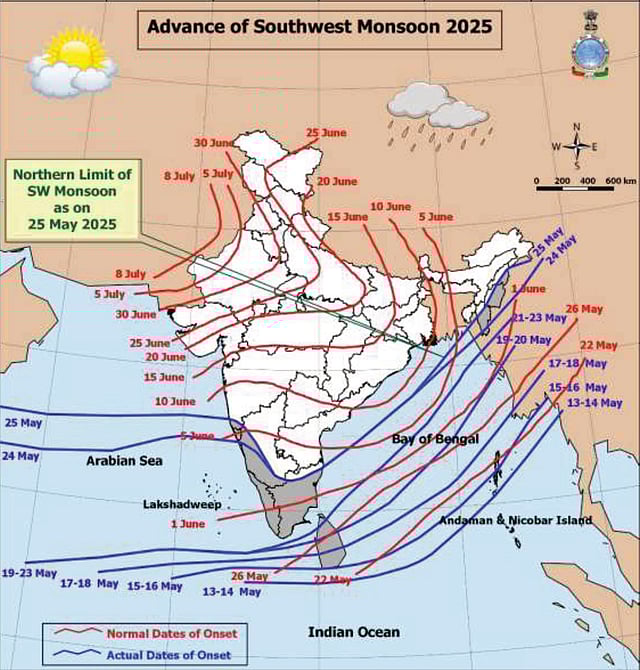 Southwest Monsoon Arrives Early in Northeast