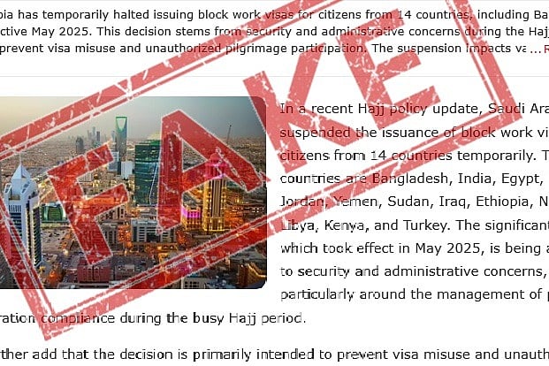 MEA Debunks Fake Saudi Visa Reports: Temporary Haj Restrictions