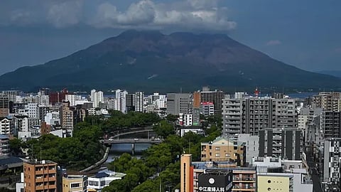 Days after repeated earthquakes, the Sakurajima Volcano in Japan ...