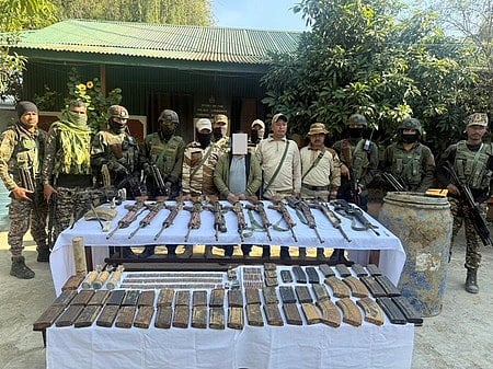 4 militants arrested in Manipur; huge cache of arms seized