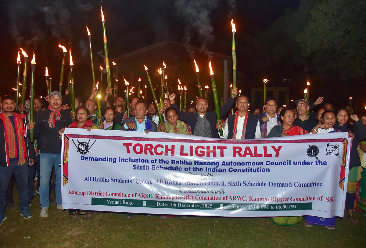 Torchlight Rally in Assam: Rabha Hasongs Demand Sixth Schedule