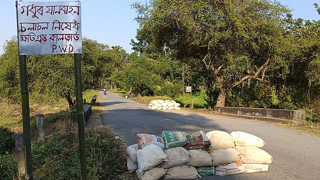 Bridge on Rani-Mairang-Patharkhama NEC road in dilapidated condition