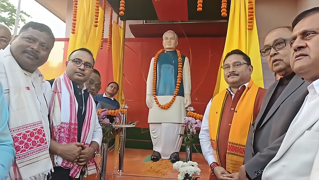 Dilip Saikia Unveils Vajpayee Statue in Biswanath, Assam