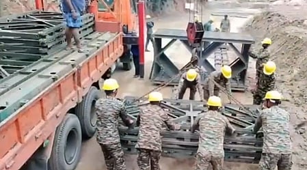 Indian Army constructs third Bailey bridge in cyclone-hit Sri Lanka