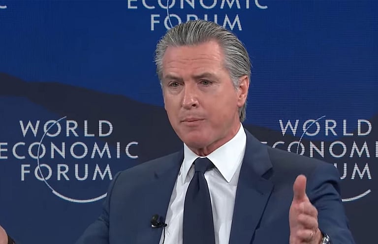 Newsom Criticizes Trump's Tariffs at Davos as 'Regressive Tax'