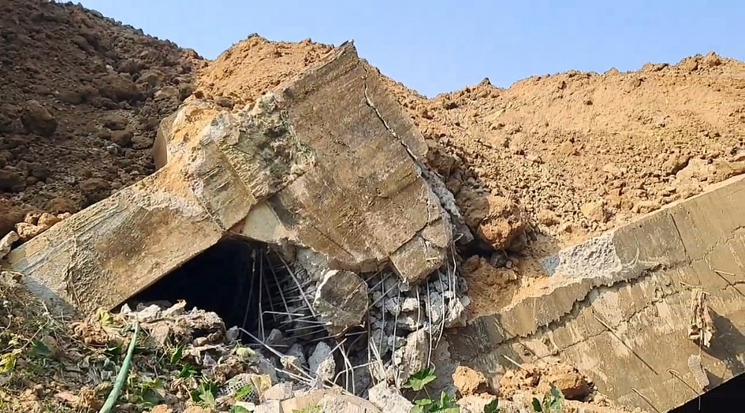 Newly built Namdang Bridge collapses on Sivasagar–Gaurisagar road
