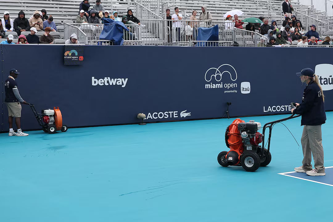 Rain Washes Out Miami Open's First-Round Matches, Rescheduling Announced