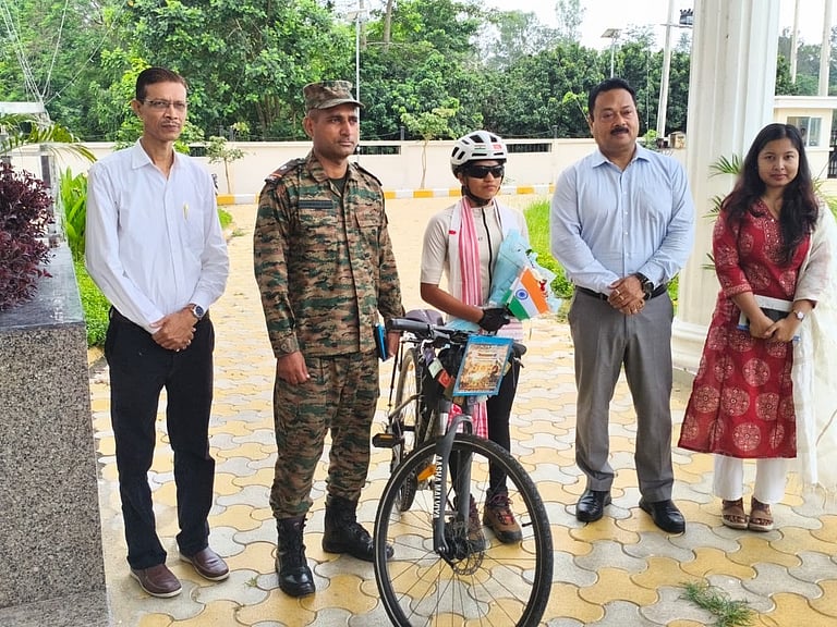 National cyclist Asha Malviya welcomed in Biswanath district of Assam