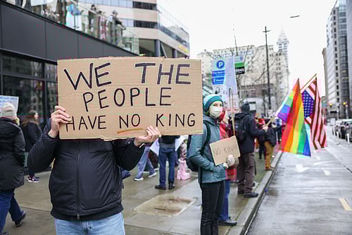 Over 2,000 Rally in Support of Federal Workers in Downtown Seattle