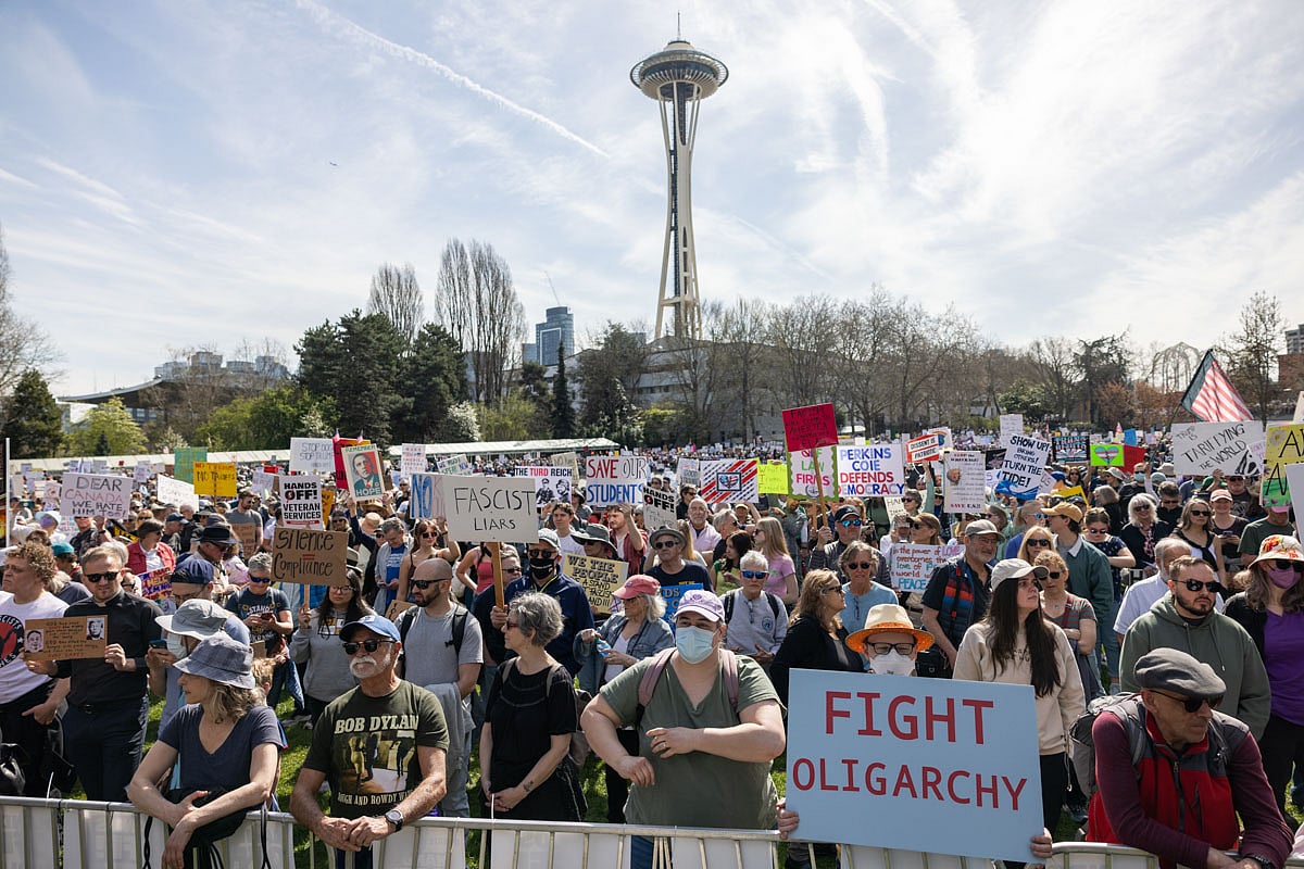 More Than 20,000 Fill Seattle Center in Mass April 5 Protest Against ...