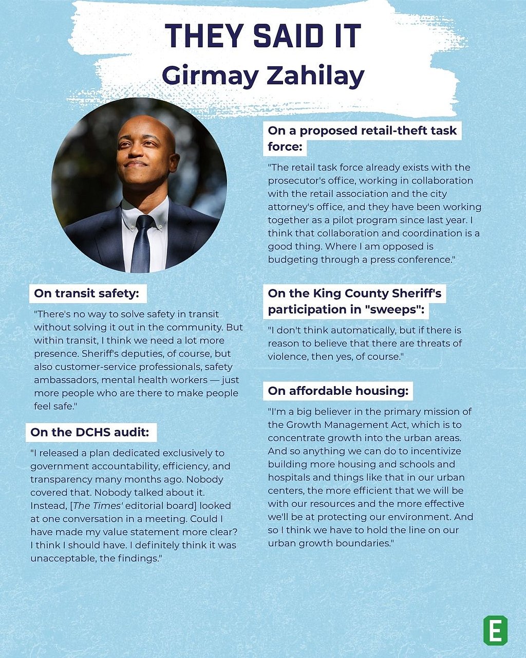In the King County Executive Race, Girmay Zahilay Says Community Trust Sets Him Apart