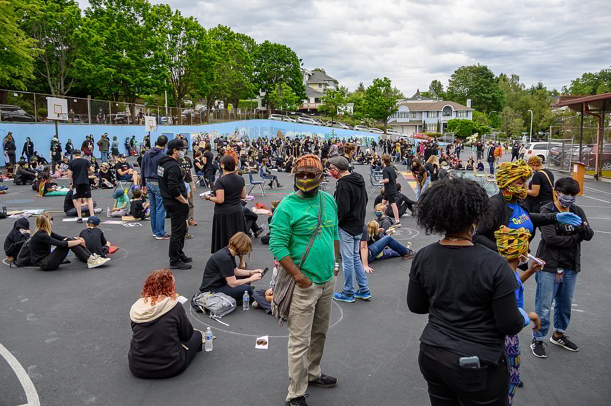 Hundreds of Families Hold Black Lives Matter Vigil at Leschi Elementary