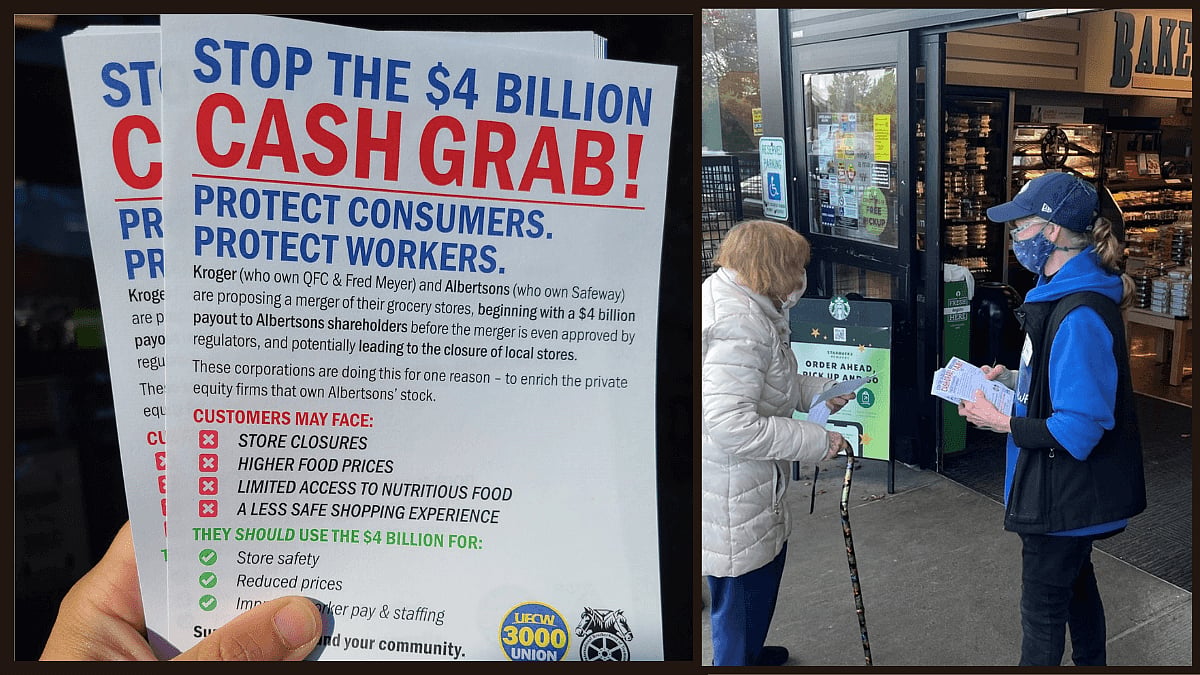 Local Grocery Store Workers Protest Kroger-Albertsons Merger