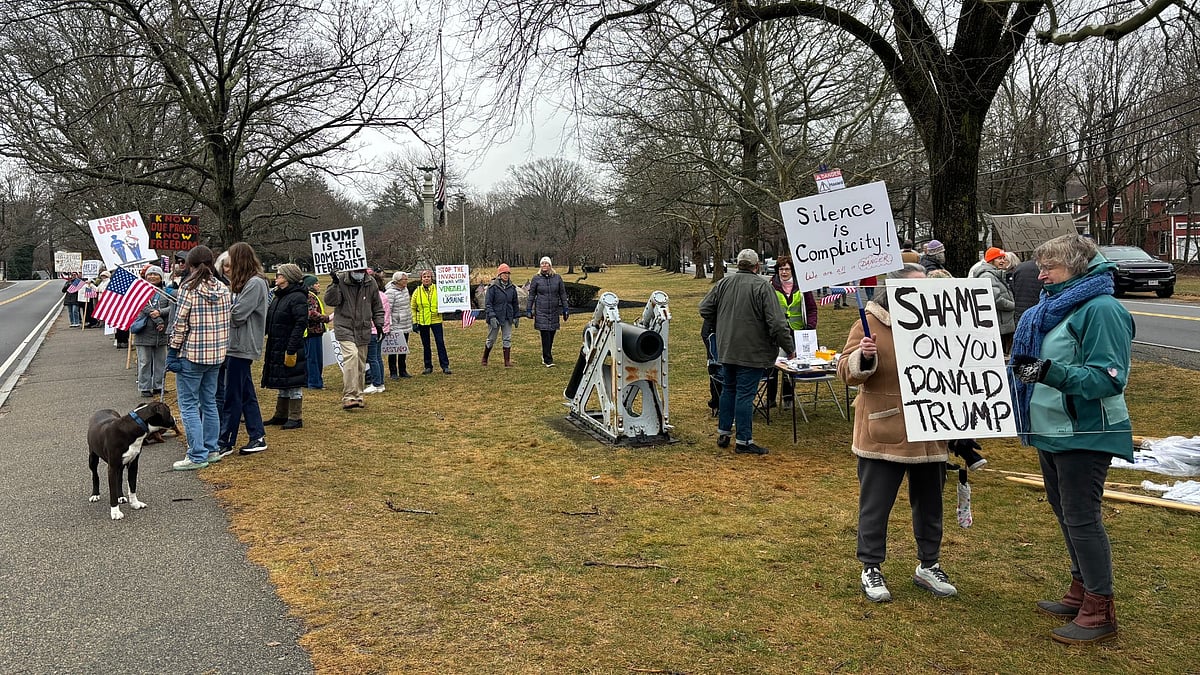 Over 300 Protesters Rally in Scituate Against ICE and Trump Policies ...