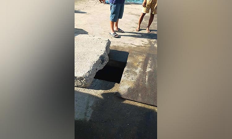 Nahug sa Fish Port, nabalian og gusok