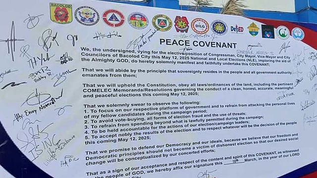 Bacolod police urge candidates to honor peace covenant