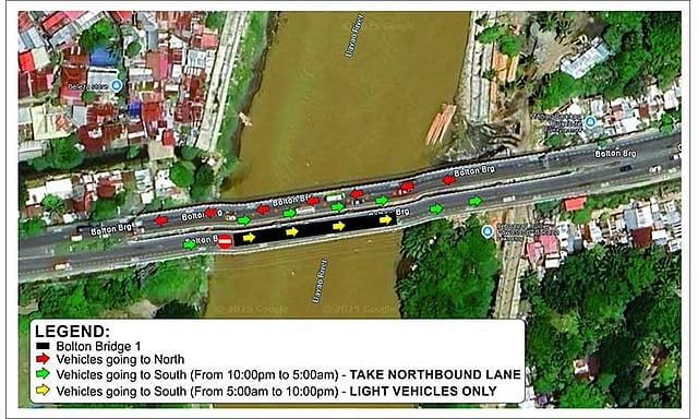 Bolton Bridge 1 Temporarily Closes for Repairs in Davao City