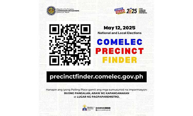 Comelec activates precinct finder for 2025 elections