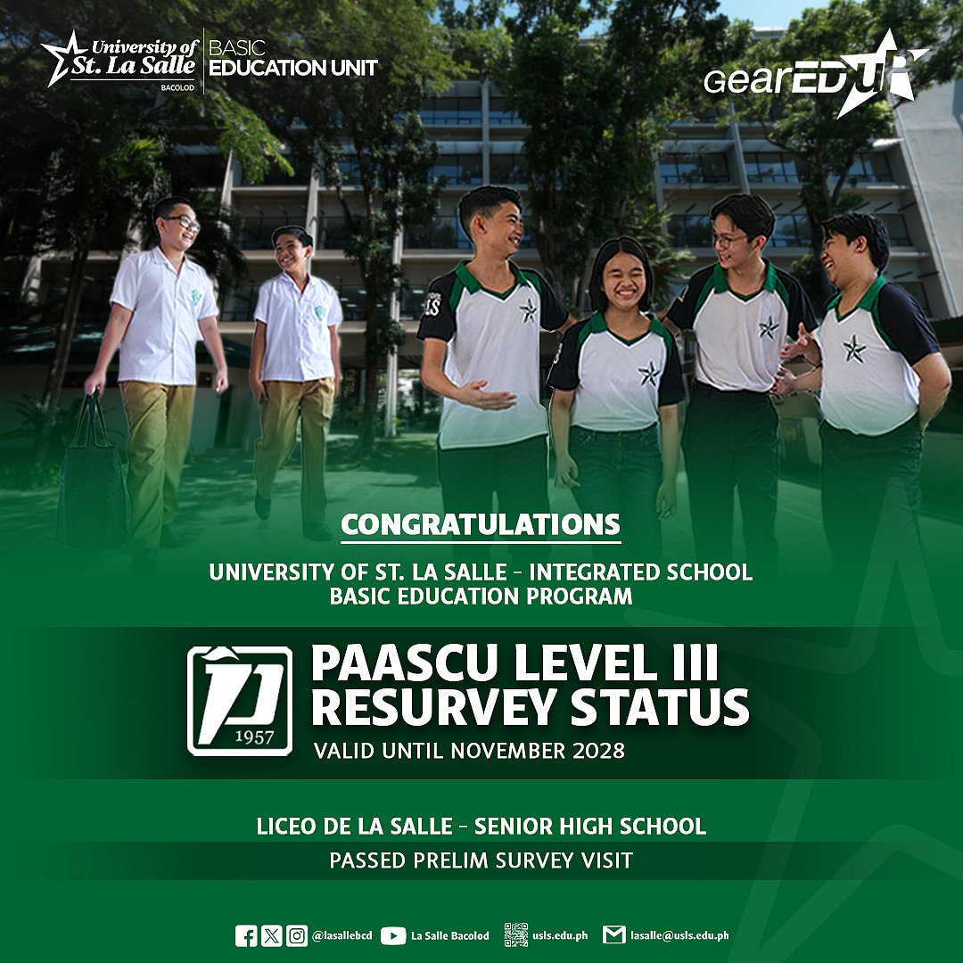 University of St. La Salle - Integrated School Receives Level III Re ...