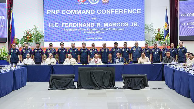 Marcos leads first PNP command conference in police camp