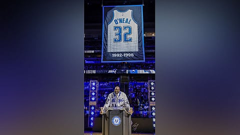 Shaq's no.32 jersey retired by Orlando