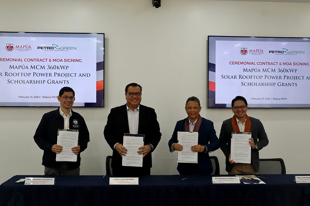 PetroGreen, Mapua partner for Davao rooftop solar project