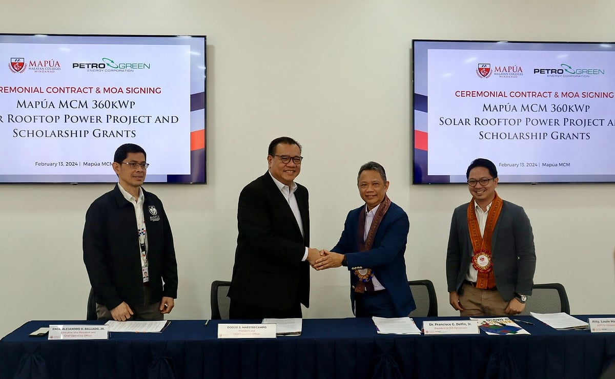 PetroGreen, Mapua partner for Davao rooftop solar project
