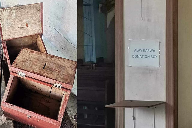 Donation box sa kapilya gilimas sa kawatan