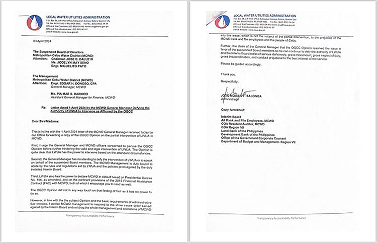 LWUA to MCWD: Reread, analyze OGCC opinion