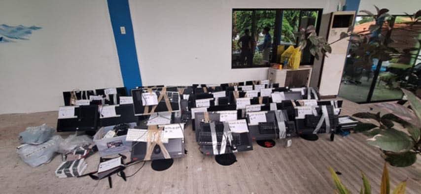 Electronic gadgets seized in Moalboal resort undergo examination
