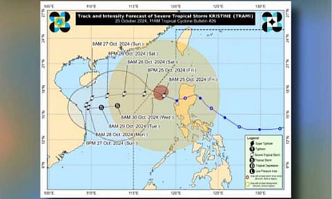 ‘Kristine’ nears exit