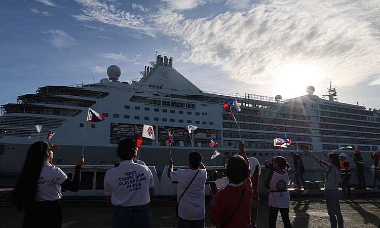 Luxury cruise docks at Subic Bay