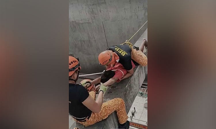 Libud suroy ‘natug’ ra sa beam sa underpass