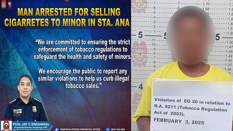 Man selling cigarettes to minor arrested