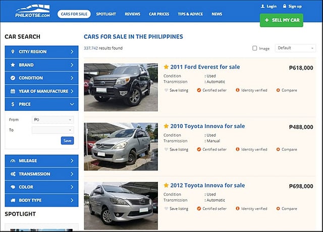Buy and sell cars in the Philippines with Philkotse.com