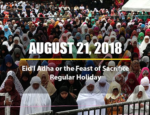 August 21 declared regular holiday for Eid'l Adha