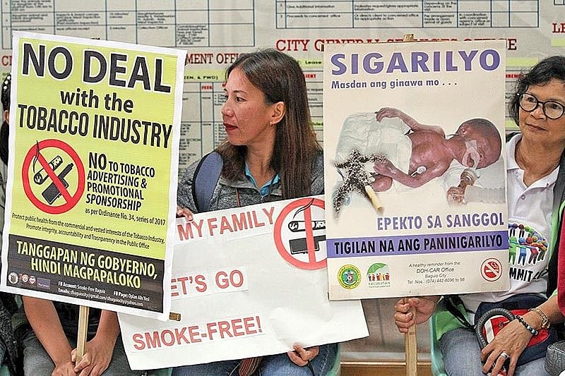 Protest against smoking