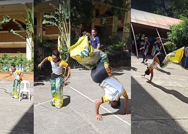 VIRAL: Student wins sack race using incredible moves