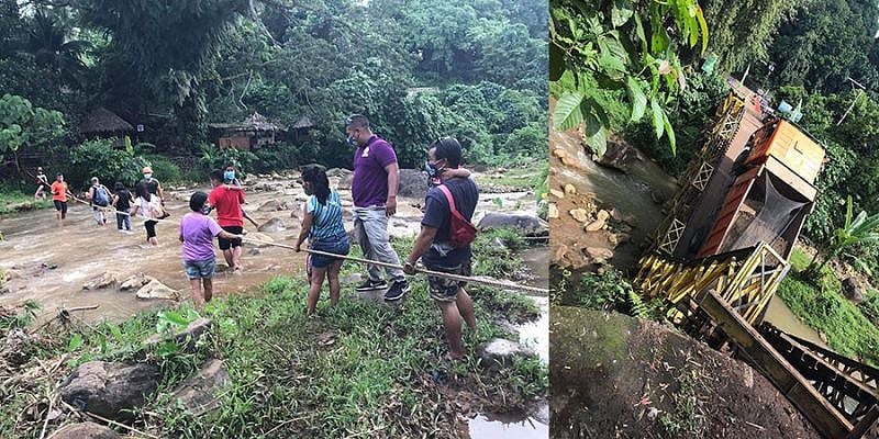 Collapsed bridge near Buenos Aires Mountain Resort in Bago City ...