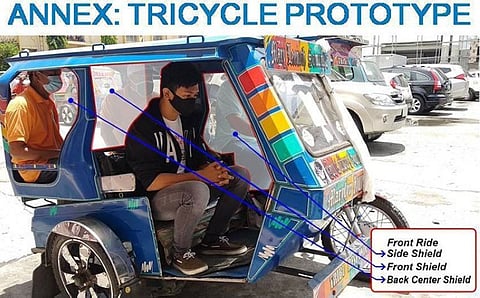 '4-passenger tricycle' pushed