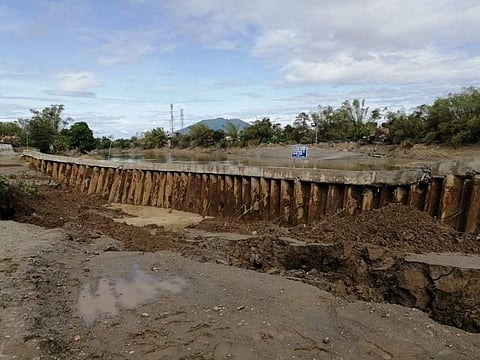 Portion of slope protection in Candaba collapses