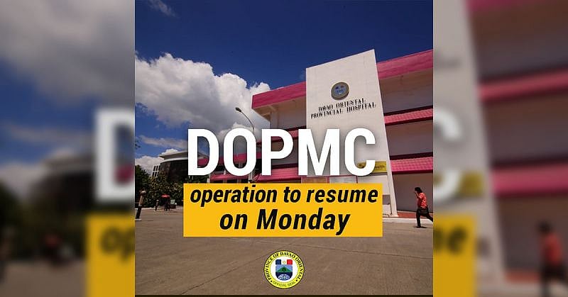 Davao Oriental provincial hospital resumes operation