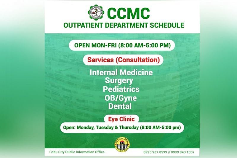 CCMC announces schedule, services of outpatient department